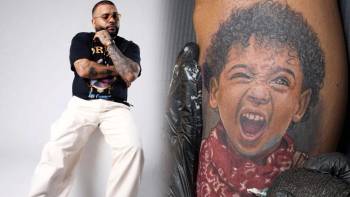 Dímelo Flow soportó un fuerte dolor por inmortalizar a su hijo